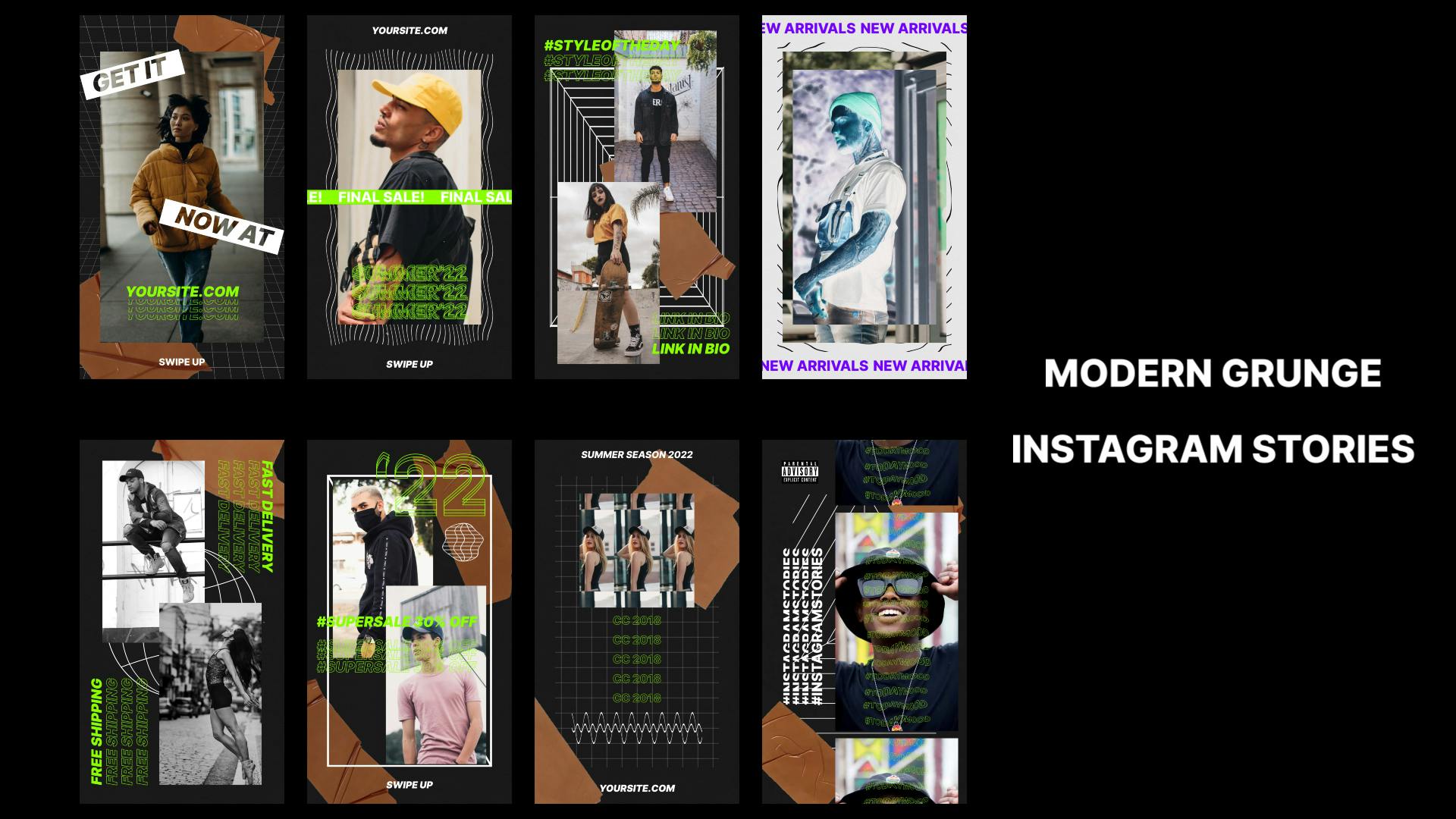 Modern Grunge Instagram Stories video templates | Artlist
