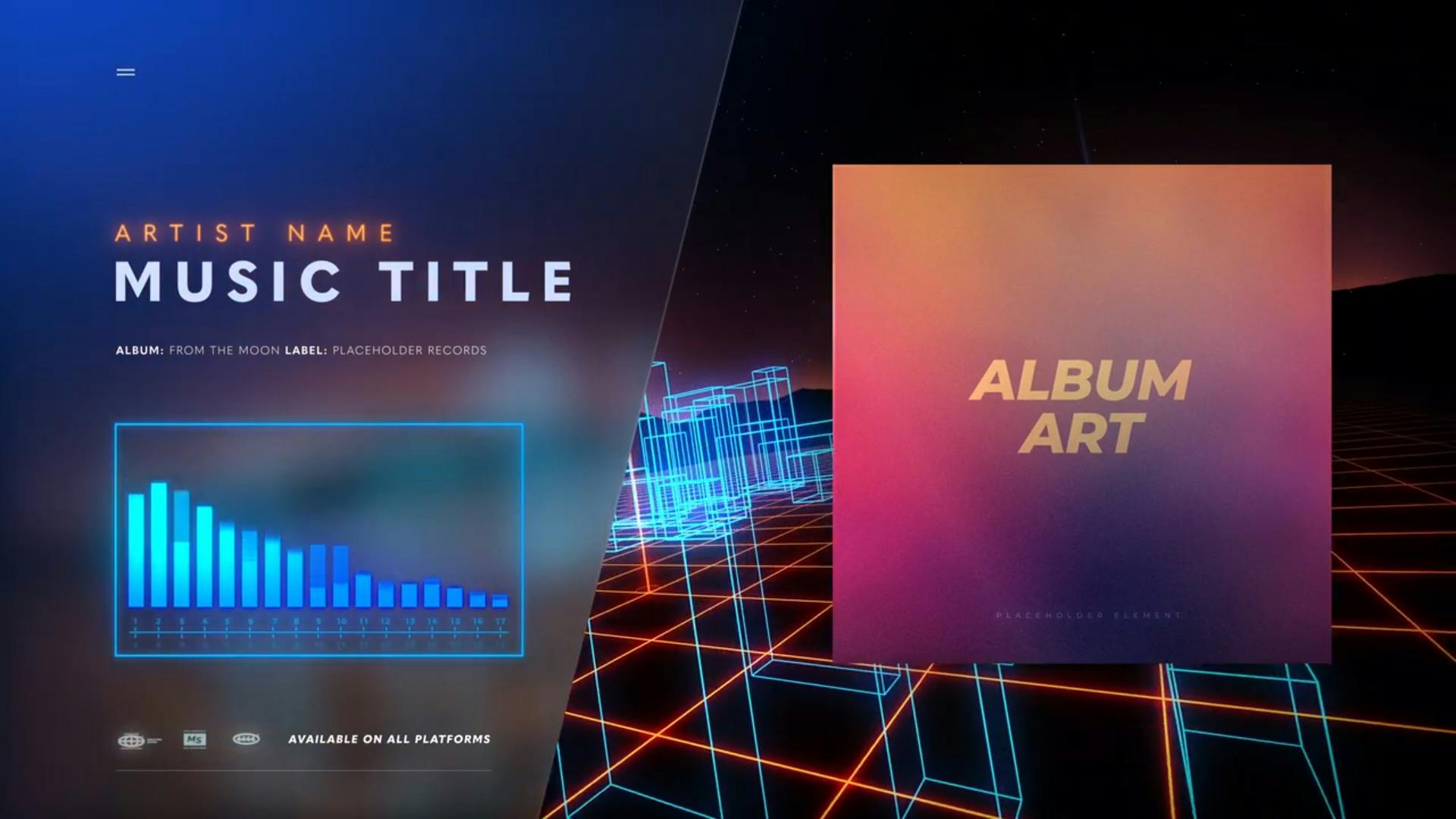 Retro Wave Music Visualizer video templates | Artlist