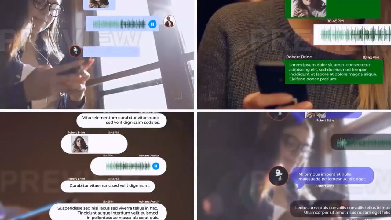 Flexible Text Message Kit video templates | Artlist