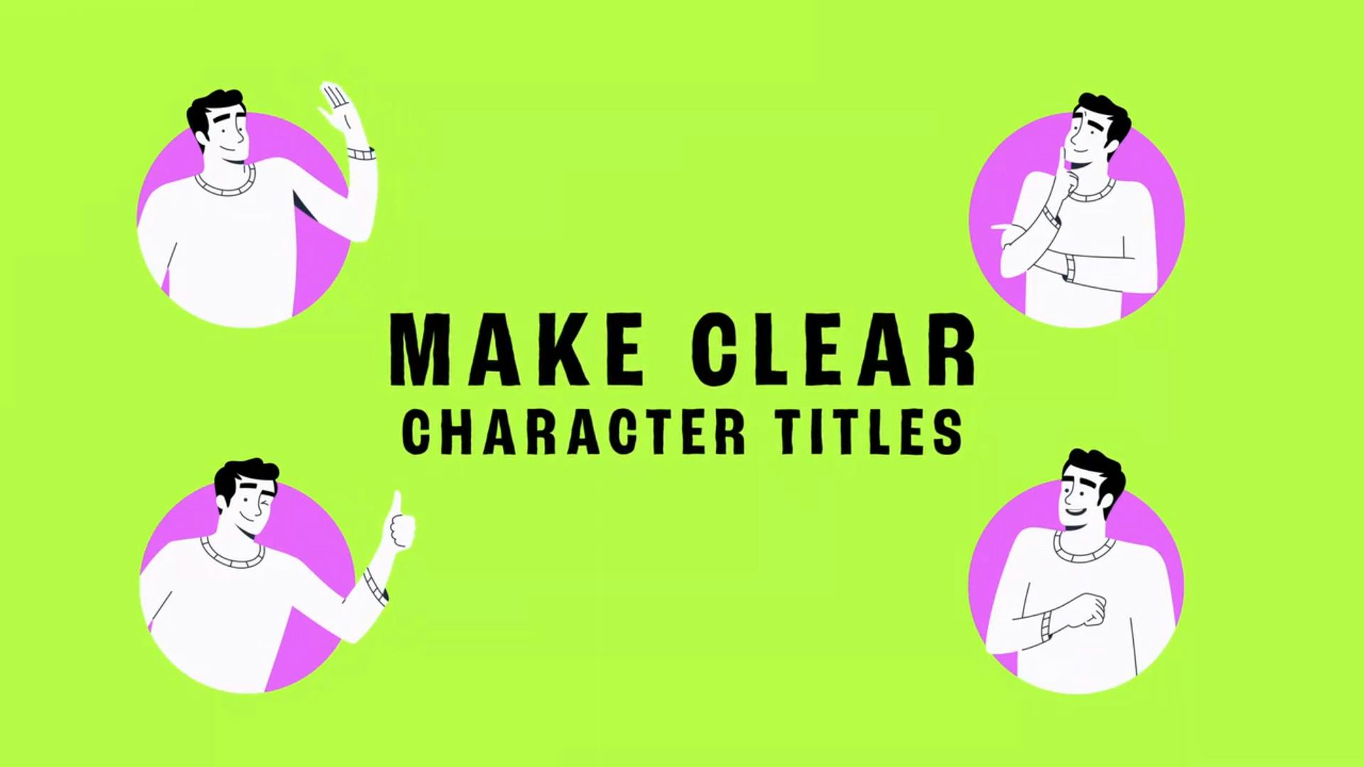 Make Clear Character Titles video templates | Artlist