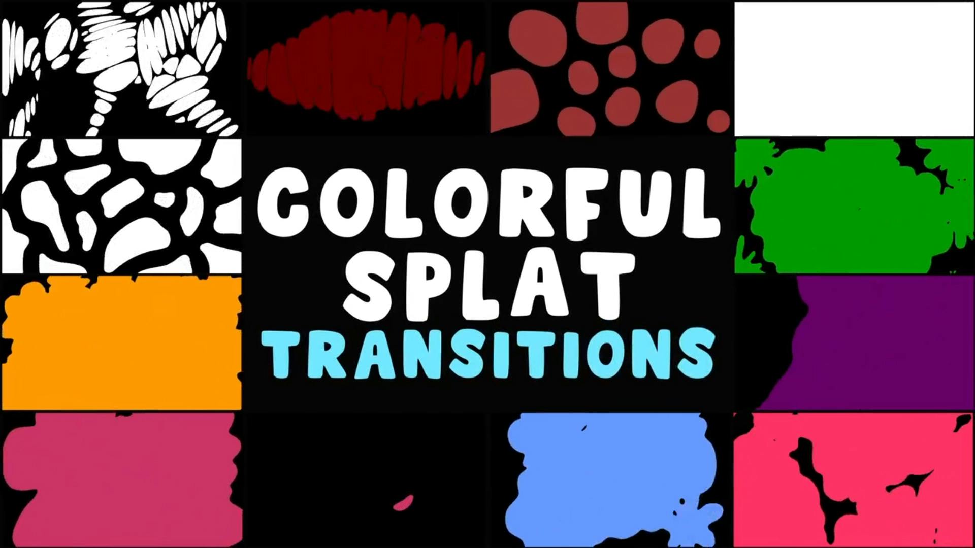 Colorful Splat Transitions video templates | Artlist