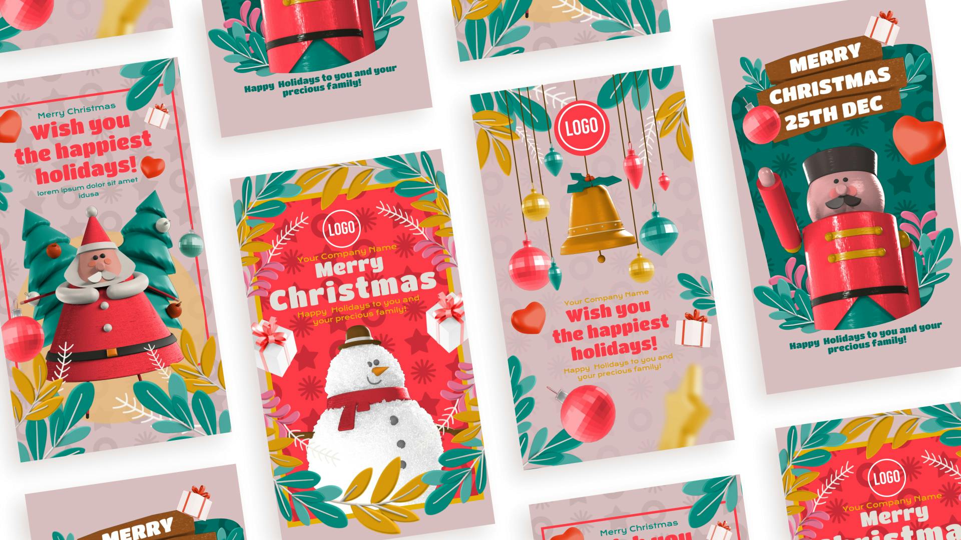 3D Cute Christmas Stories video templates | Artlist