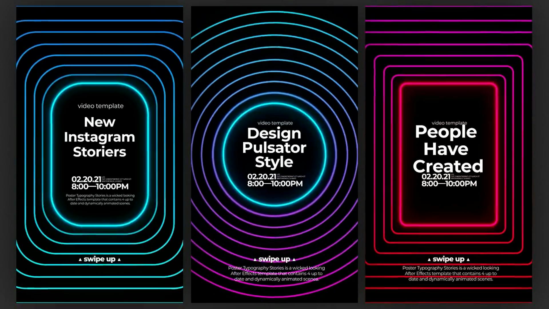 Pulsator Kinetic Stories video templates | Artlist