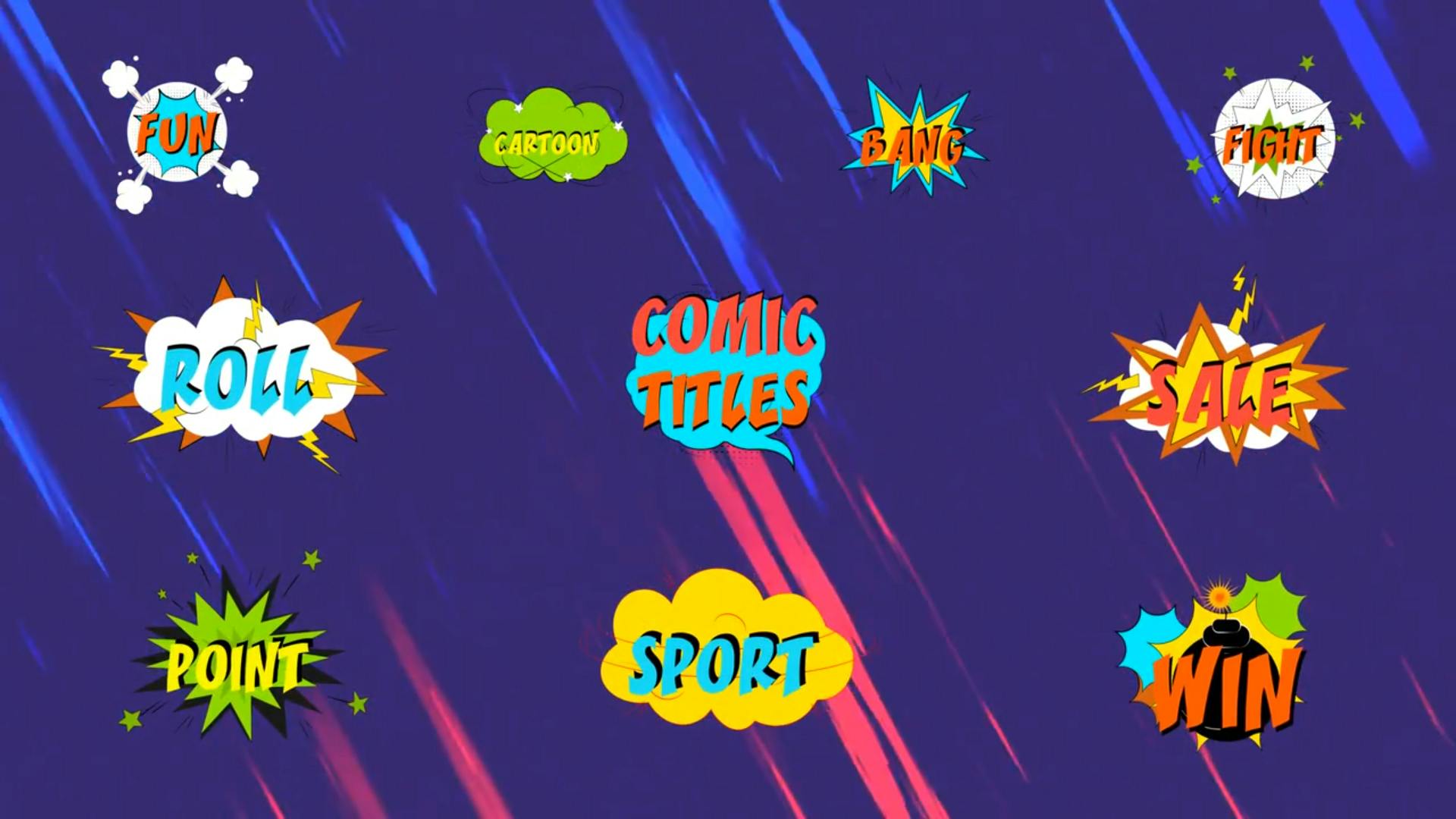 Colorful Comic Titles video templates | Artlist