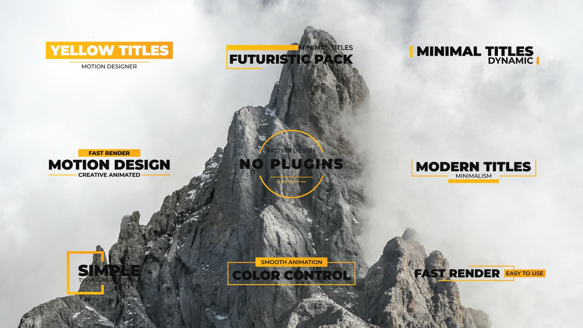 Minimal Yellow Titles video templates | Artlist