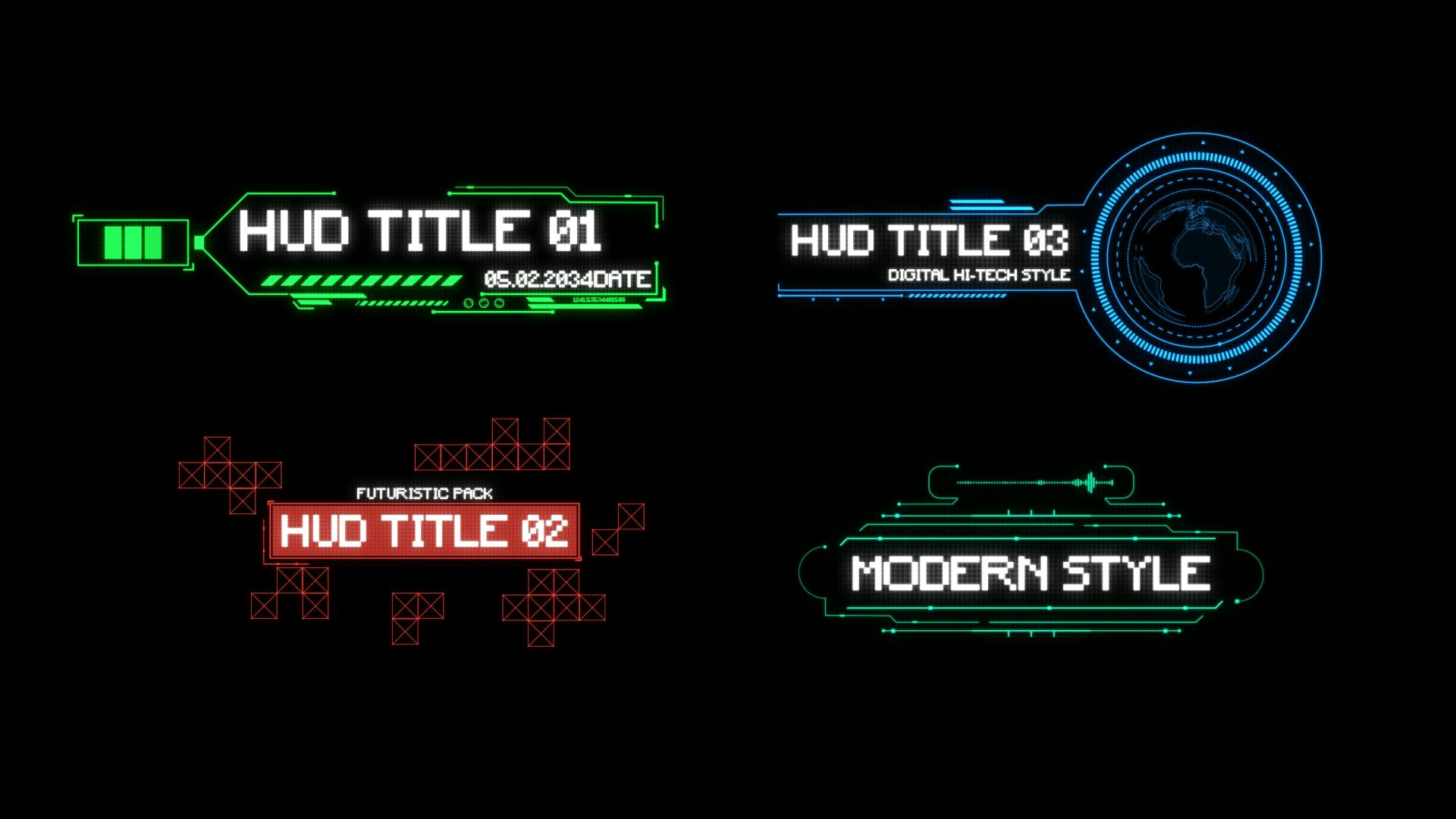 HUD Titles video templates | Artlist